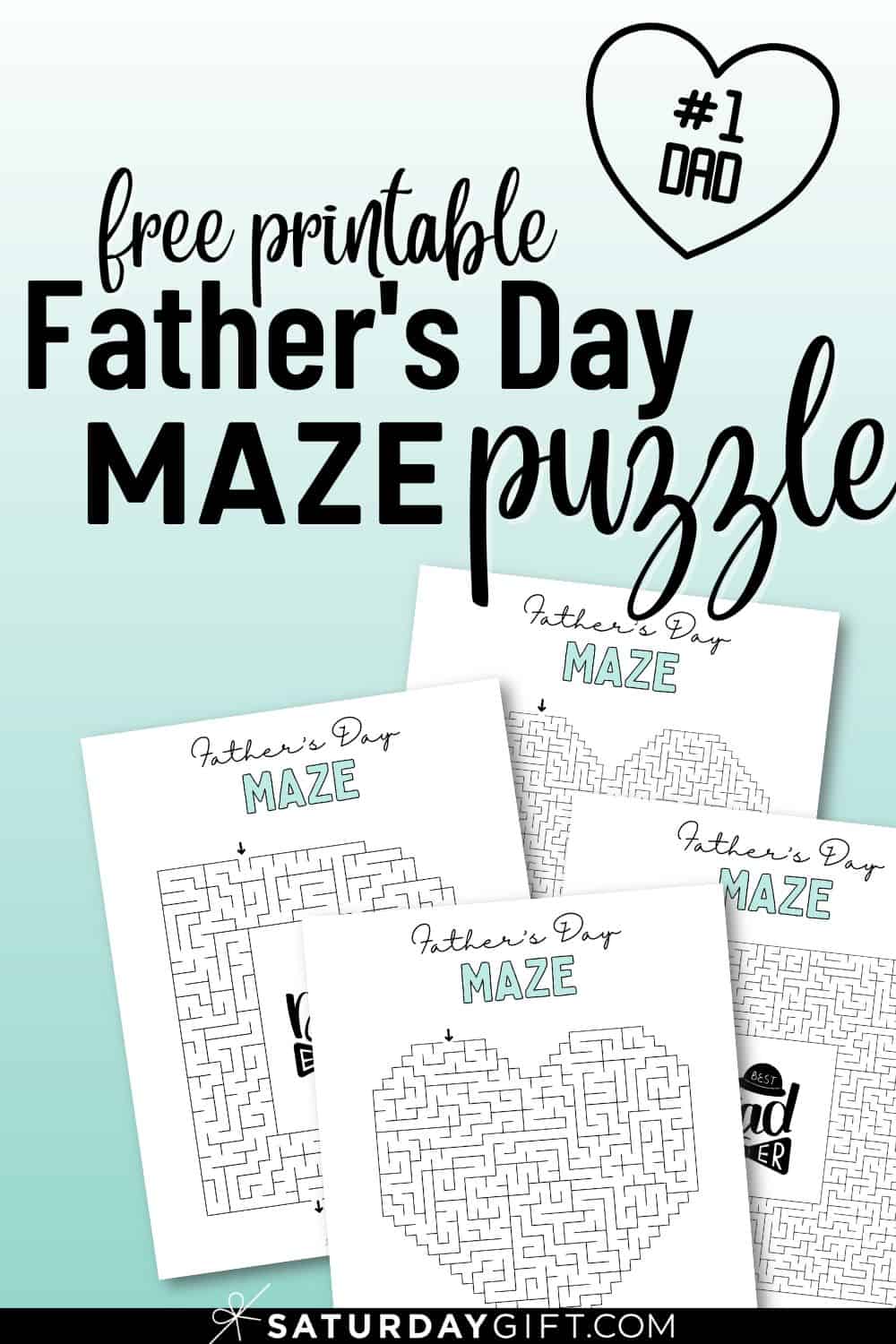 Father's Day Maze Printable - Cute & Free Templates | SaturdayGift