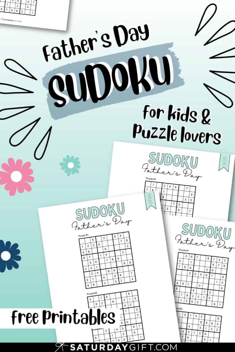 Father's Day Sudoku Puzzles - Cute & Free Printables | SaturdayGift