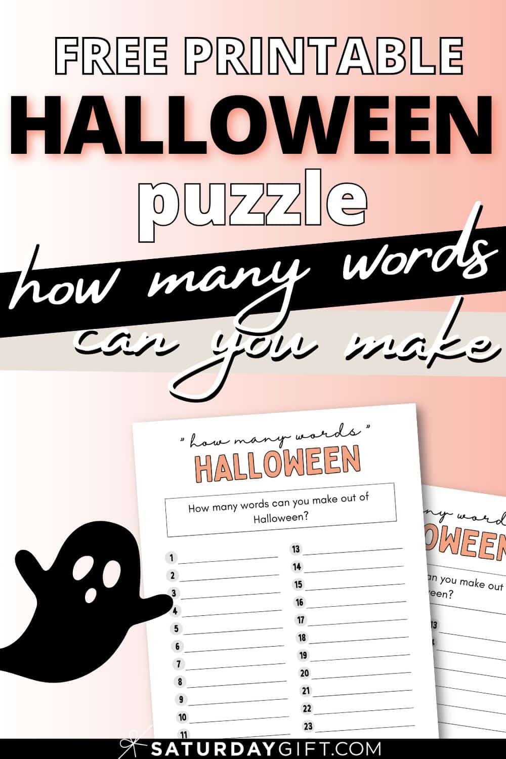 How Many Words Can You Make From Halloween - Worksheet