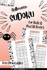 Halloween Sudoku Puzzles - Cute & Free Printables | SaturdayGift