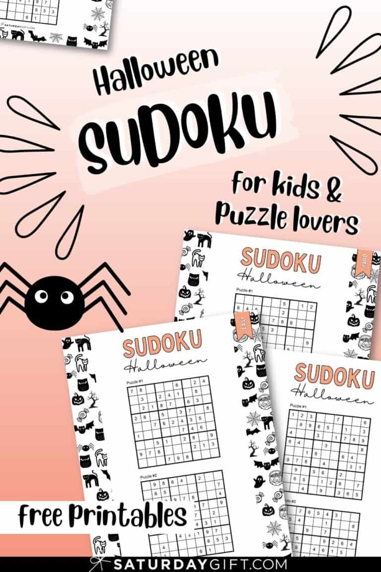 Halloween Sudoku Puzzles - Cute & Free Printables | SaturdayGift