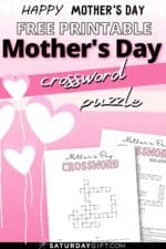 Mother's Day Crossword Puzzle - Cute & Free Printable | SaturdayGift