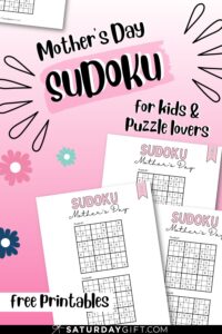 Mother's Day Sudoku Puzzles - Cute & Free Printables | SaturdayGift