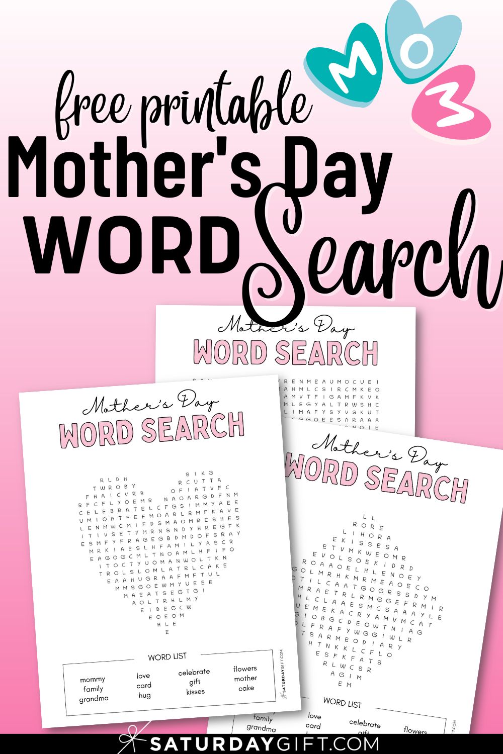 Mother's Day Word Search - Cute & Free Printables | SaturdayGift