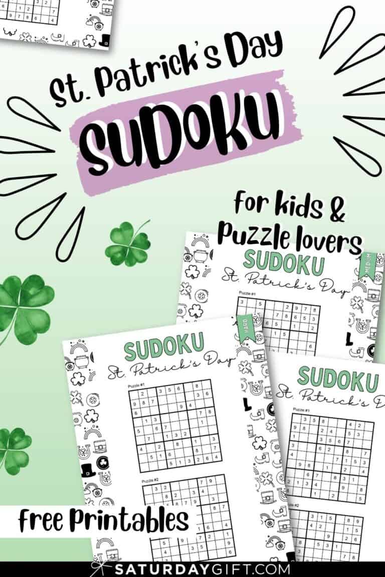 St. Patrick's Day Sudoku Puzzles - Cute & Free Printables | SaturdayGift