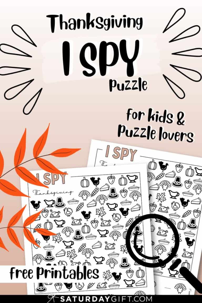 Free Thanksgiving I Spy Printable | SaturdayGift
