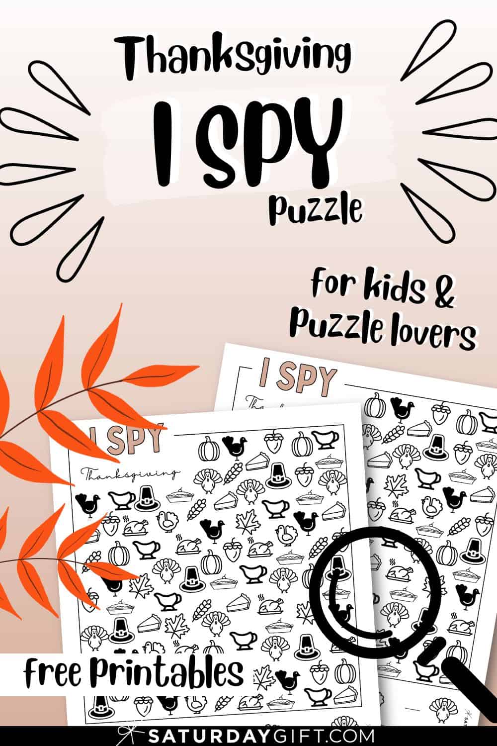 Free Thanksgiving I Spy Printable | SaturdayGift