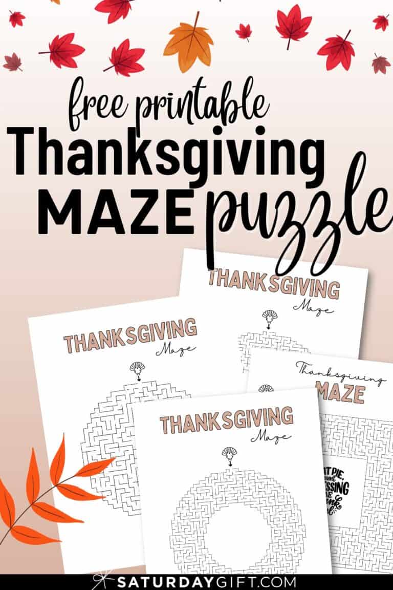 Thanksgiving Maze Printable - Cute & Free Templates | SaturdayGift