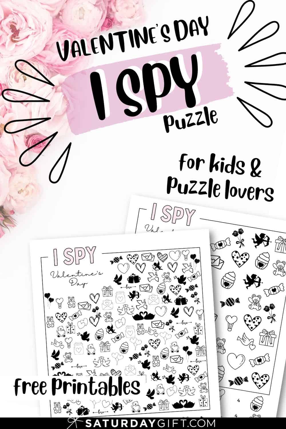 Valentine's Day I Spy printable - Cute & Free | SaturdayGift