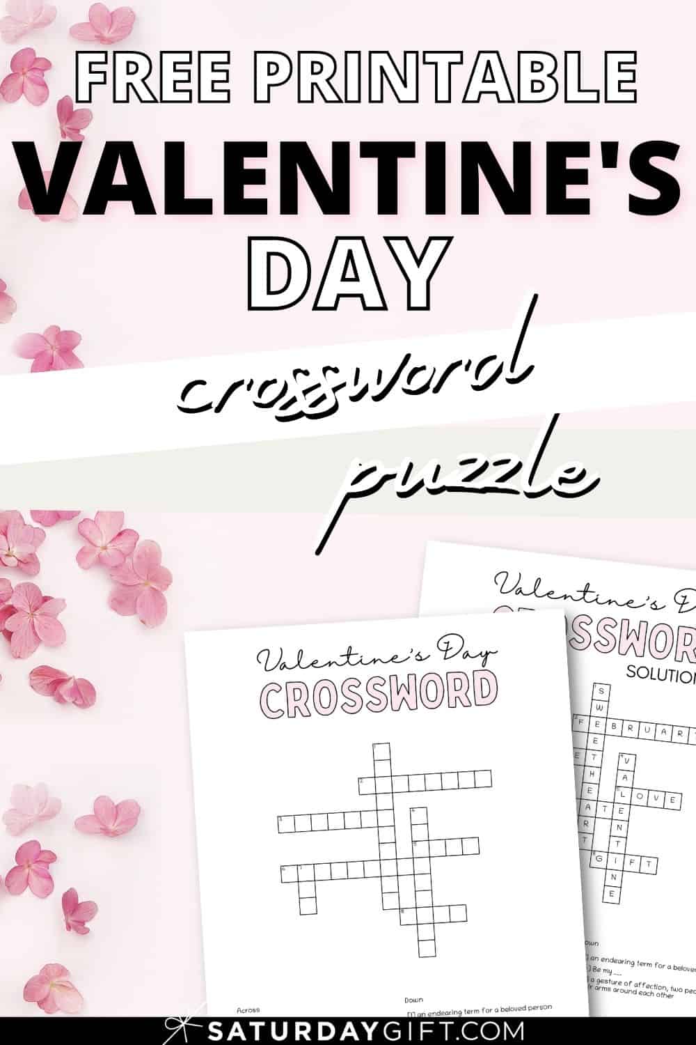 Valentine's Day Crossword Puzzle - Cute & Free Printable | SaturdayGift