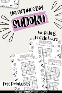 Valentine's Day Sudoku Puzzles - Cute & Free Printables | SaturdayGift