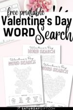 Valentine's Day Word Search - Cute & Free Printables | SaturdayGift