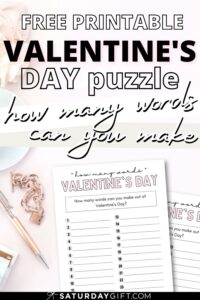 How Many Words Can You Make From Valentine's Day - Worksheet