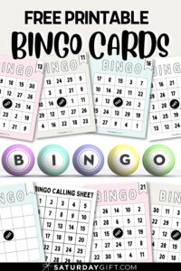 Cute & Free Printable Bingo Cards - 30 Cards + Calling Sheet | SaturdayGift
