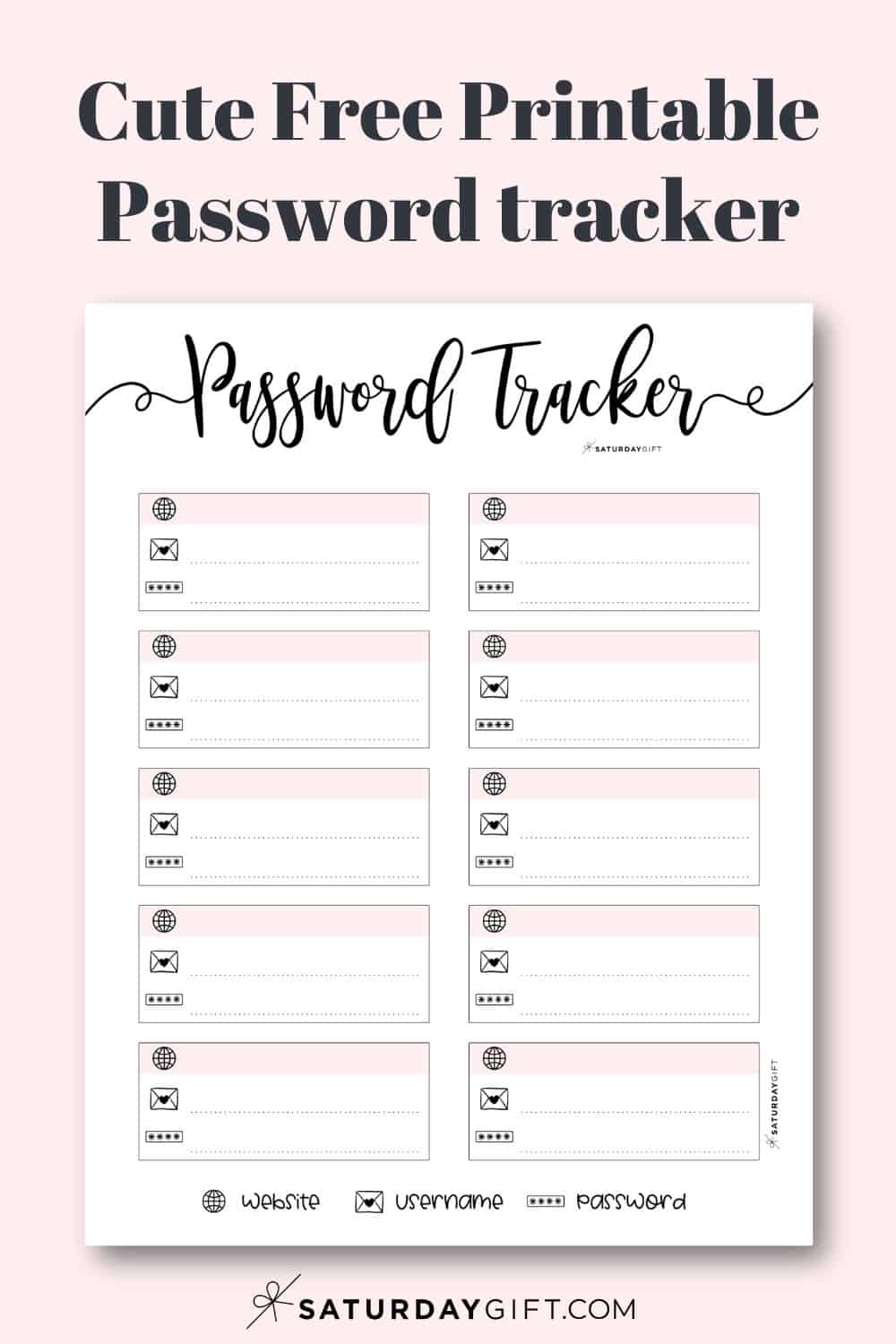 Password Tracker Printable - 15 Cute & Free Password Keepers
