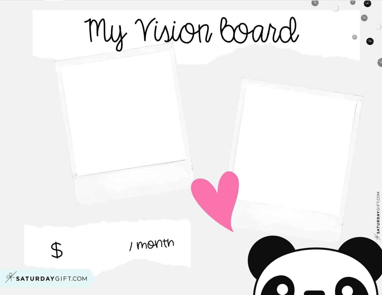 Vision Board Template - 27 Cute (&Free) Dream Board Printables
