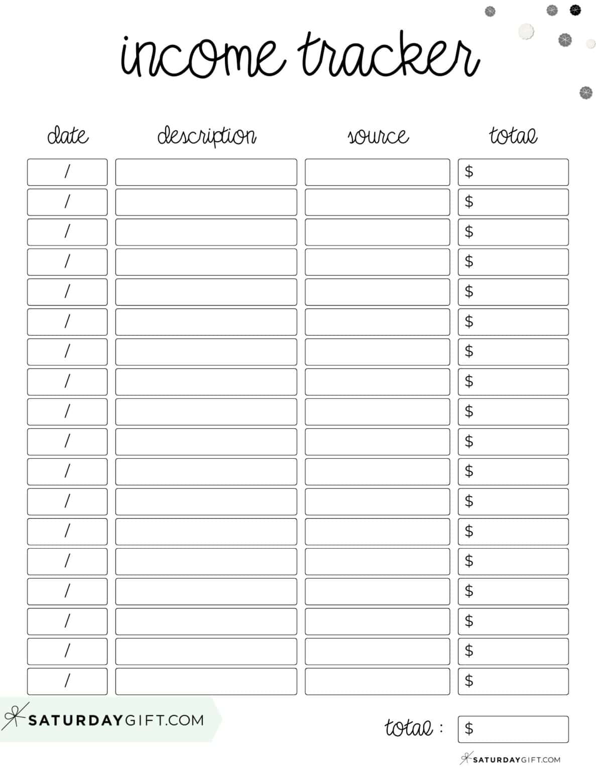 Income Tracker Printable - 19 Cute & Free Printable Templates