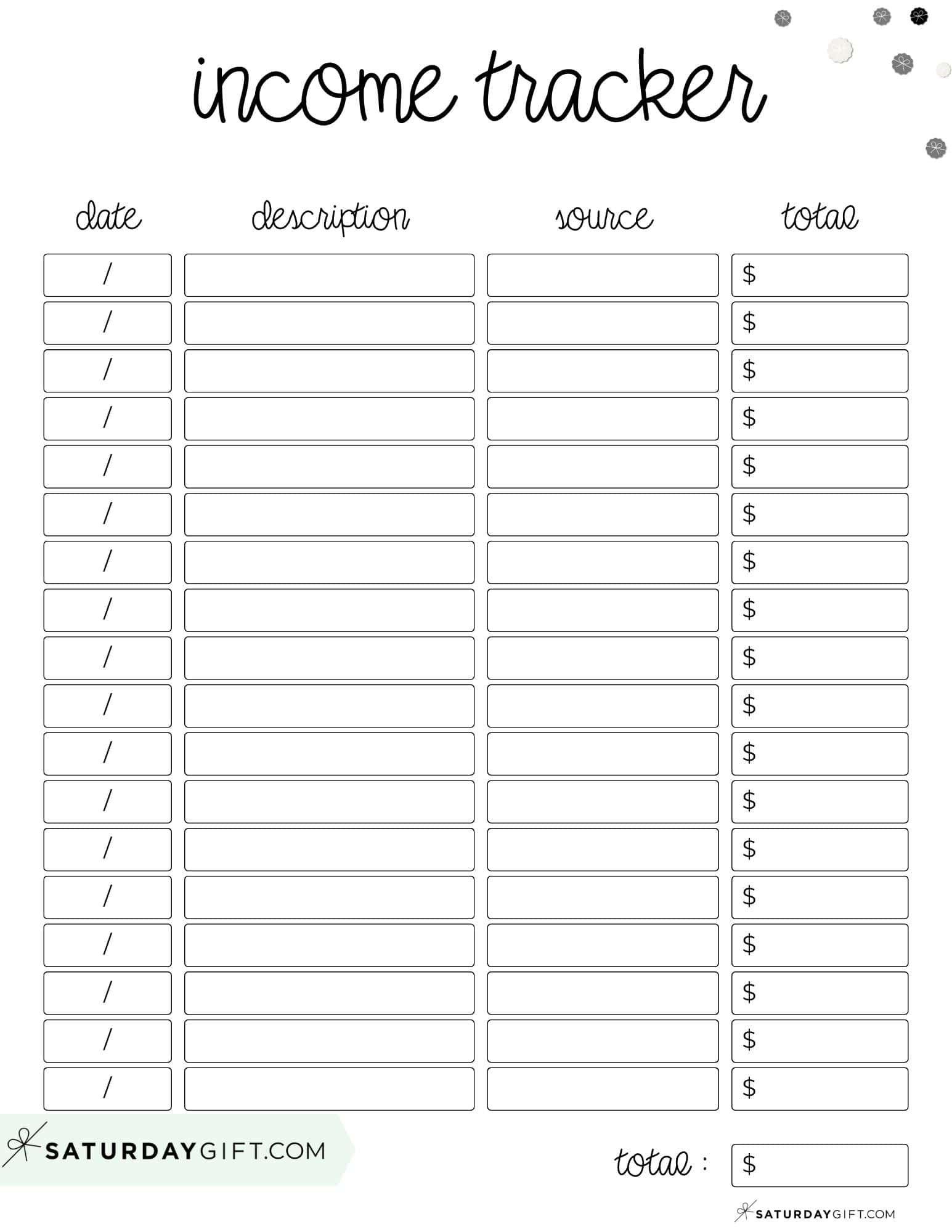 Income Tracker Printable - 19 Cute & Free Printable Templates