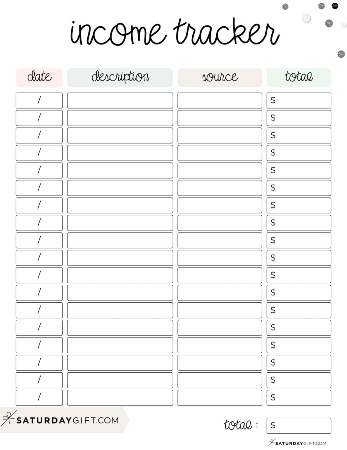 Income Tracker Printable - 19 Cute & Free Printable Templates