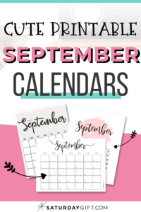 Cute (& Free!) Printable September 2021 Calendar | SaturdayGift