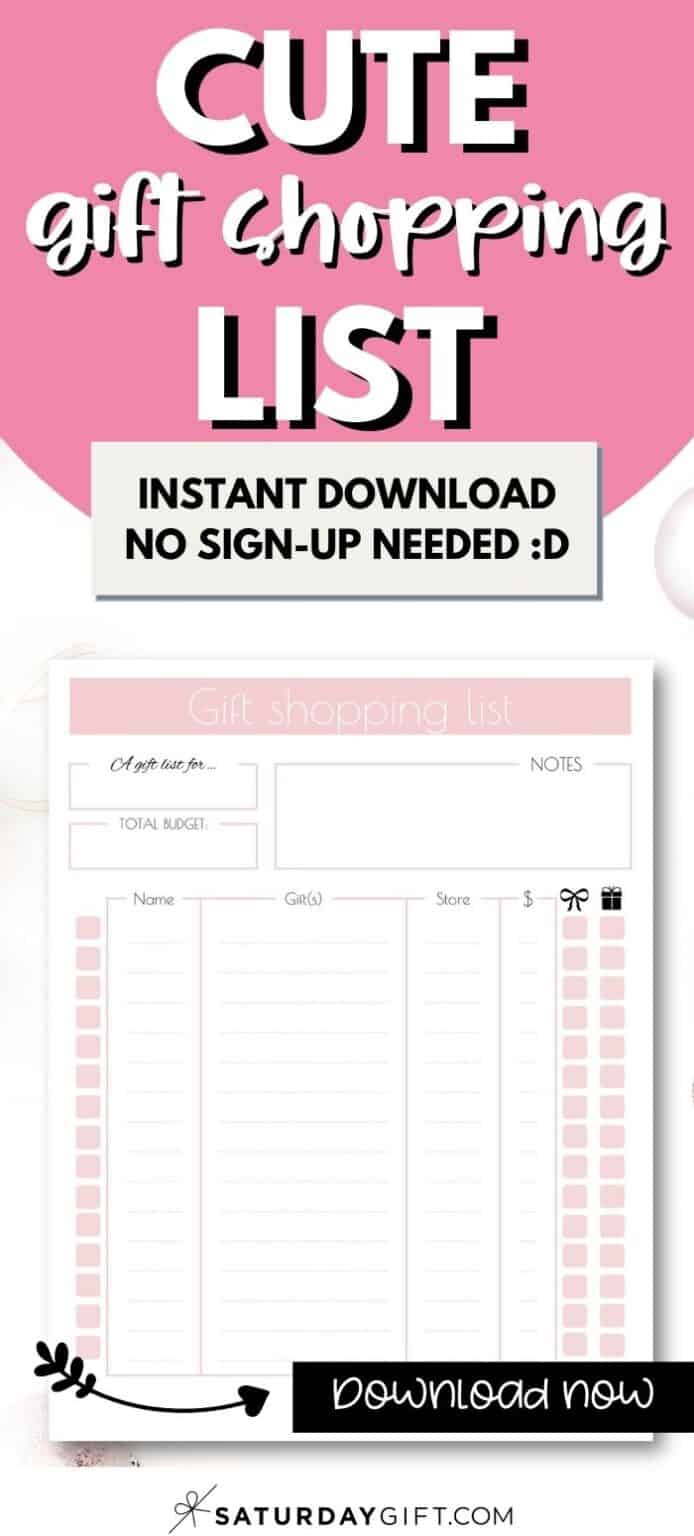 Cute Gift Shopping List to Stay Extra Organized {Free Printable}