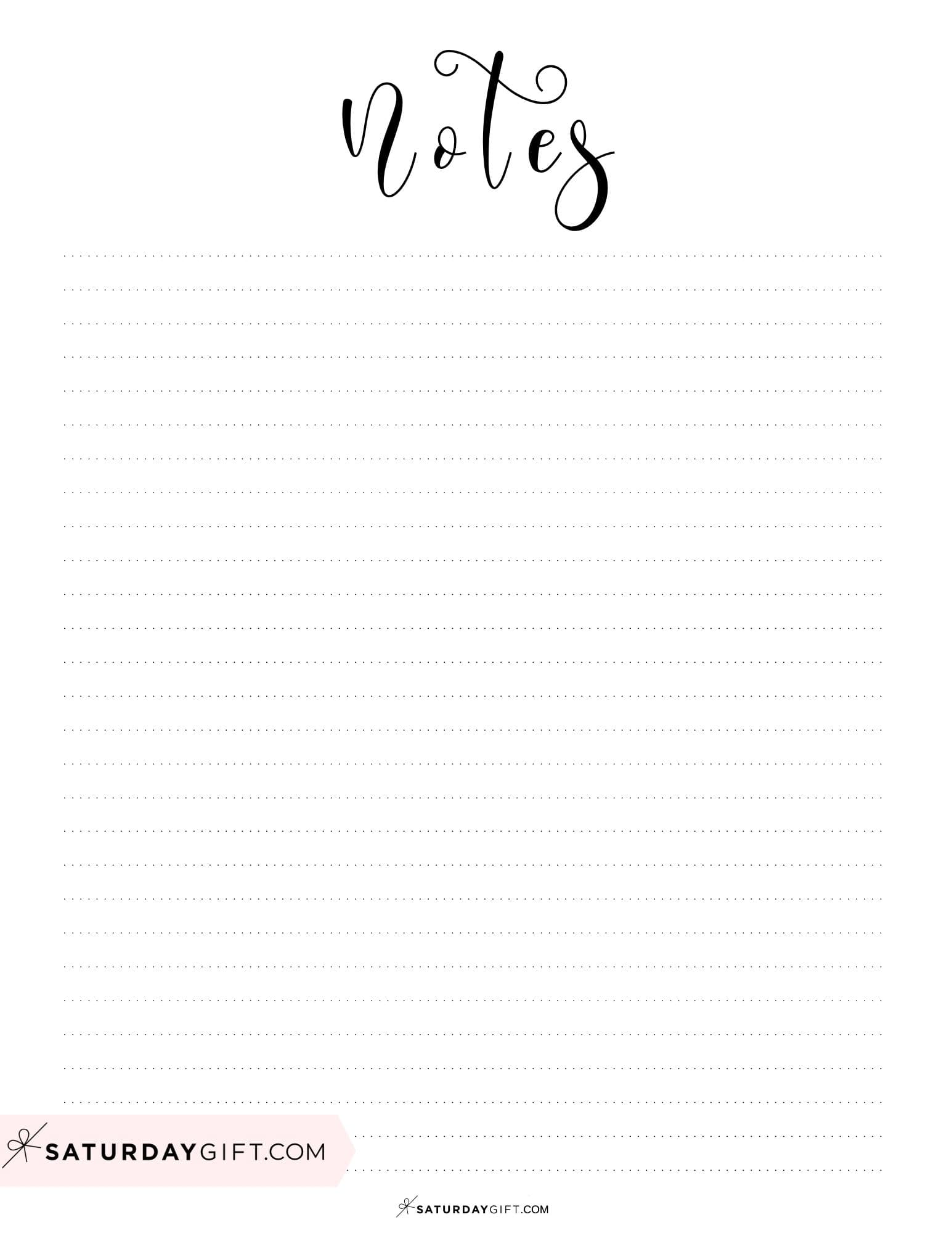 Note Pages - 43 Cute & Free Printable Note Paper Templates