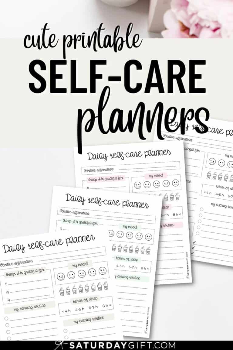 Self-Care Planner - 4 Cute (& Free!) Daily Self-Care Planners ...