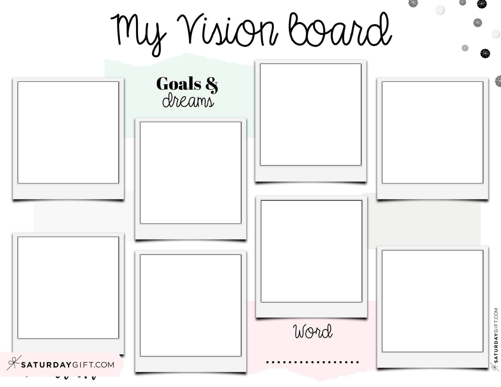 Vision Board Template - 27 Cute (&Free) Dream Board Printables