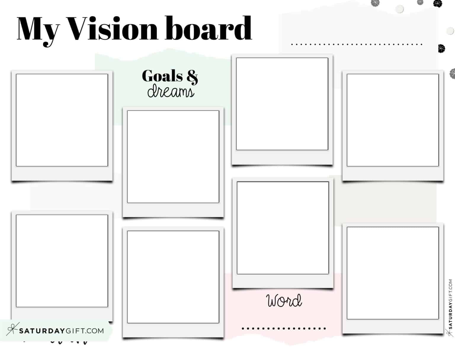 Vision Board Template - 27 Cute (&Free) Dream Board Printables