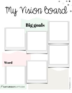 Vision Board Template - 27 Cute (&Free) Dream Board Printables