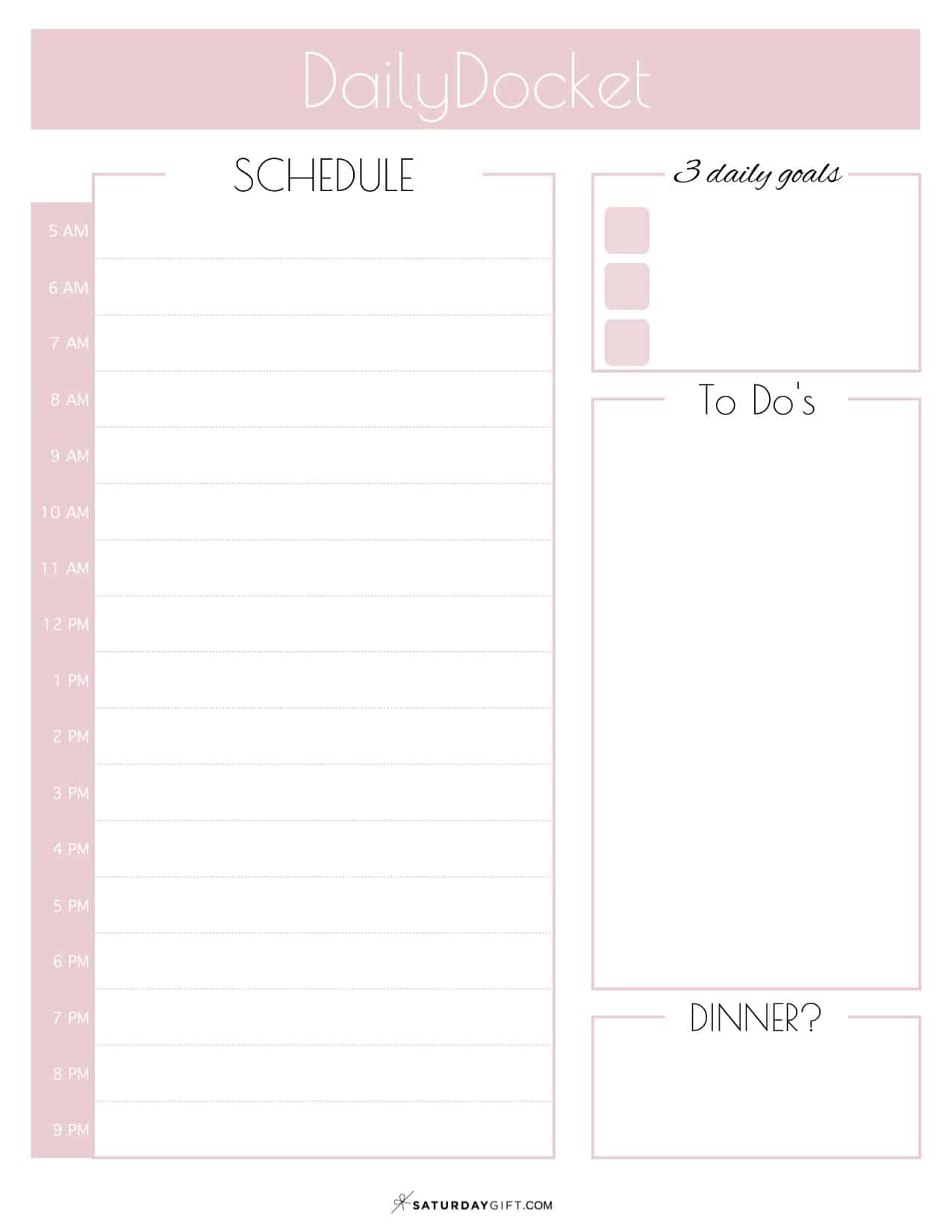 Printable Daily Docket Planner - How to Have a Productive Day