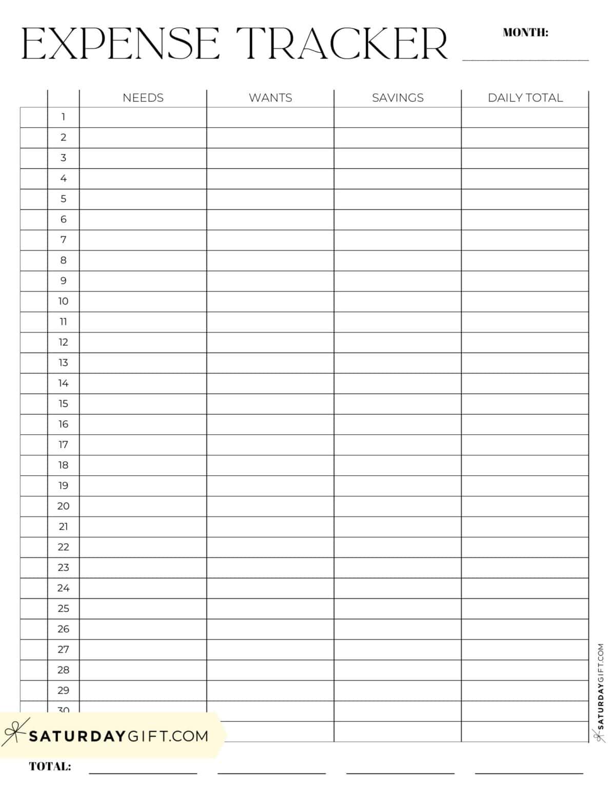 Expense Tracker Printable - 26 cute & Free Spending Logs