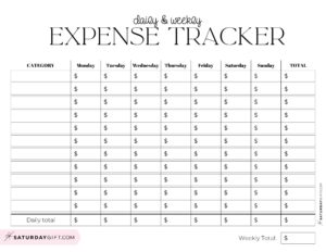 Expense Tracker Printable - 26 cute & Free Spending Logs