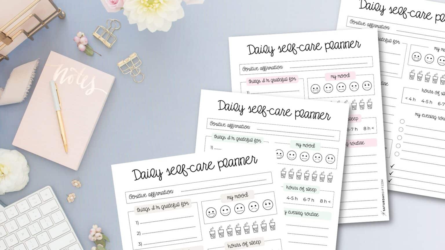 Self-Care Planner - 4 Cute (& Free!) Daily Self-Care Planners ...
