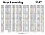 Day numbers for 2027 - What day is it?