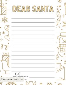 Christmas List Printables – 37 Free Cute & Simple Wish Lists