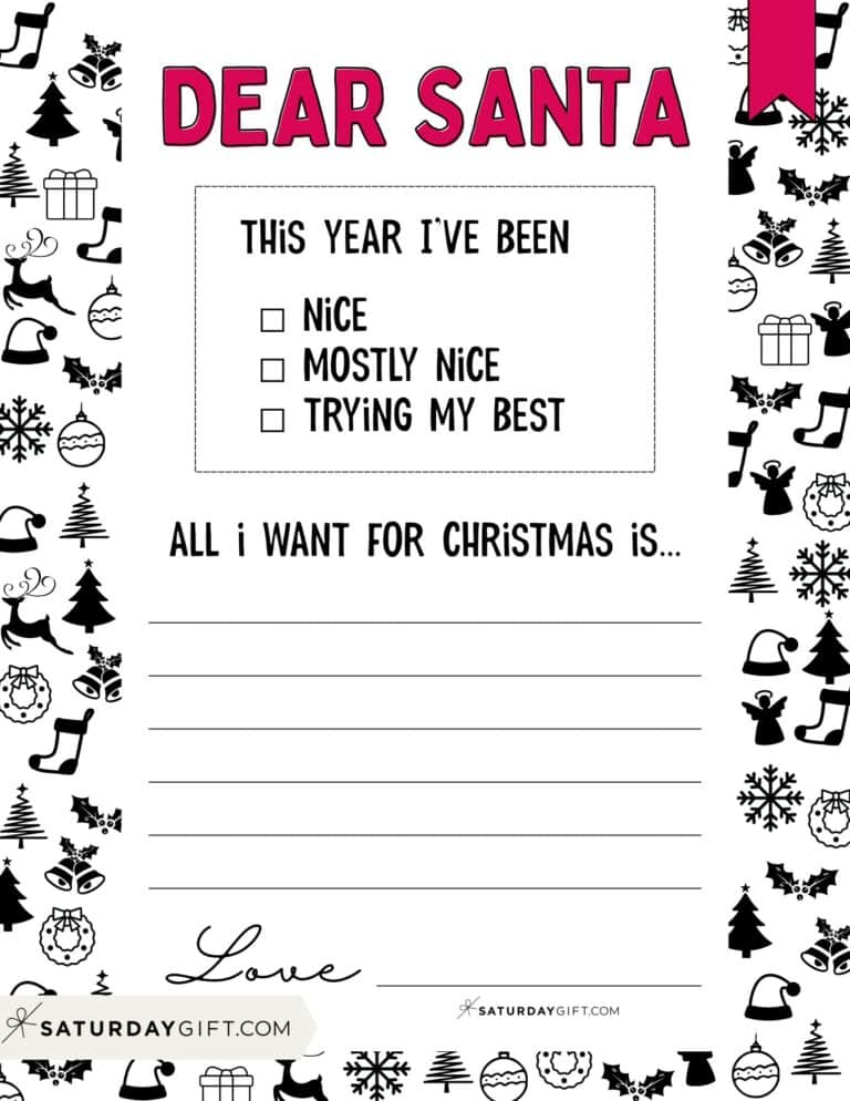 Christmas List Printables – 37 Free Cute & Simple Wish Lists