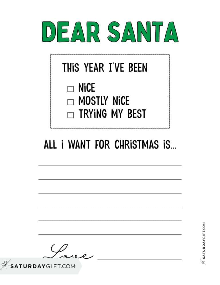 Christmas List Printables – 37 Free Cute & Simple Wish Lists