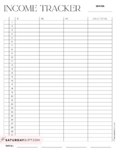 Income Tracker Printable - 19 Cute & Free Printable Templates