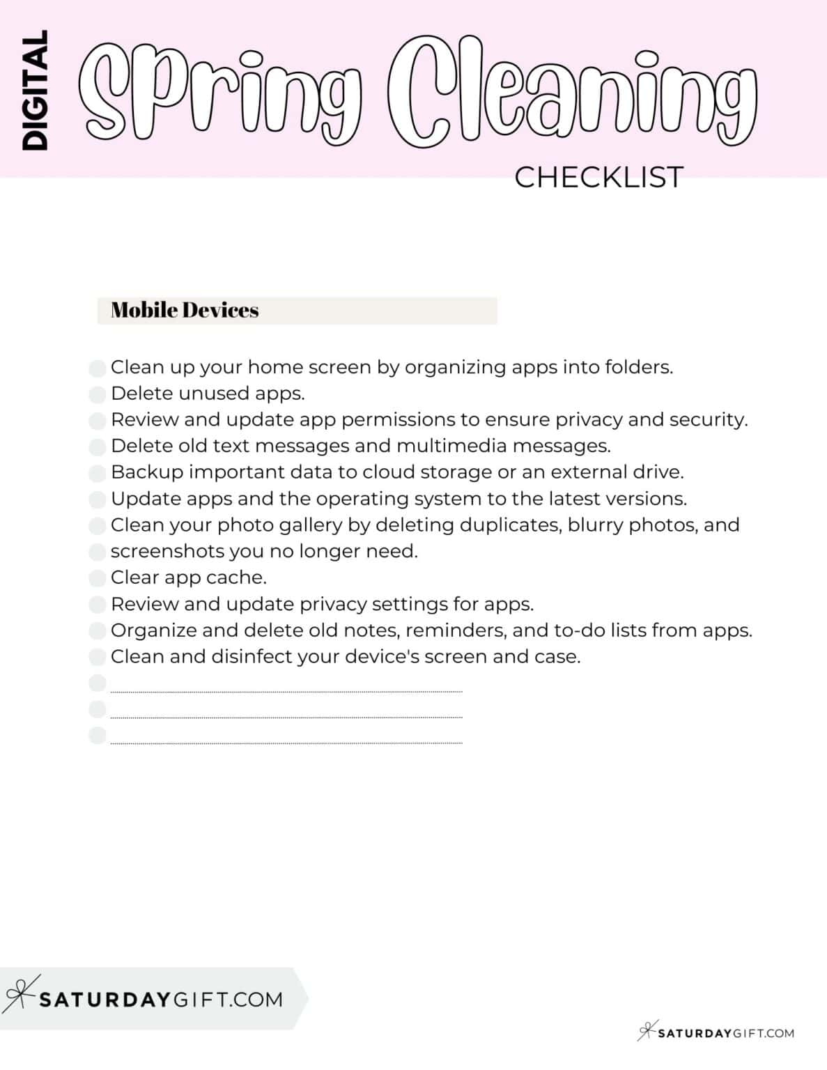 Digital Spring Cleaning Checklist: Clear Out Your Digital Clutter ...
