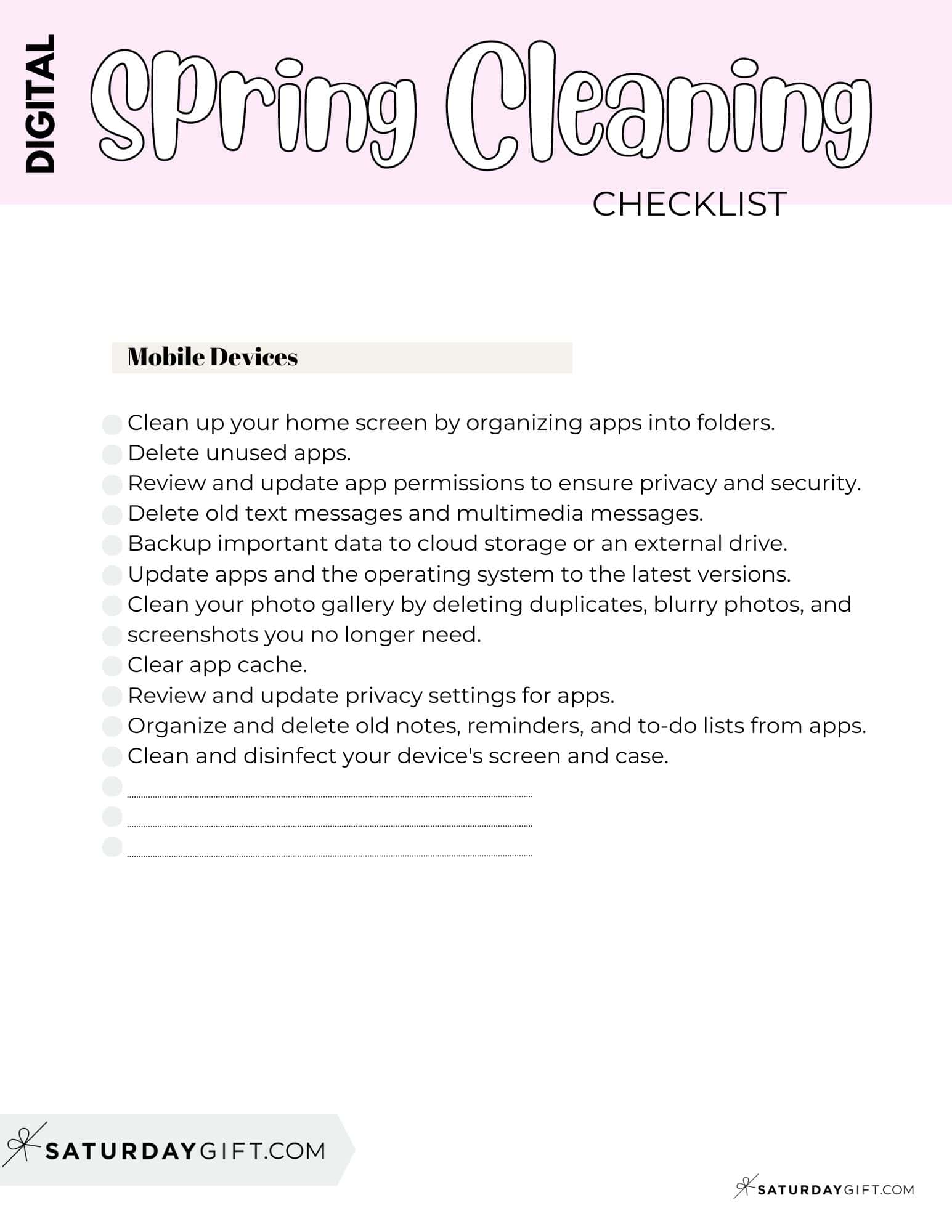 Digital Spring Cleaning Checklist: Clear Out Your Digital Clutter ...