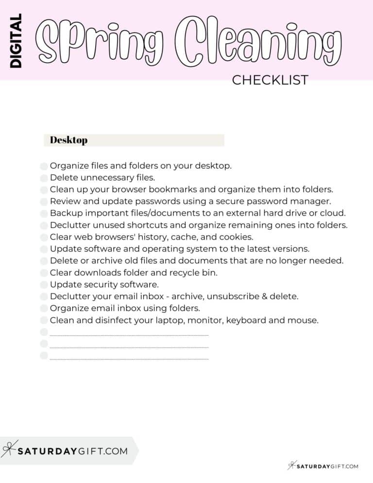Digital Spring Cleaning Checklist: Clear Out Your Digital Clutter ...