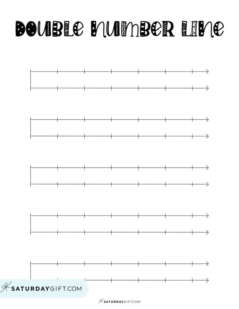 Double Number Line - 4 Cute & Free Printable Blank Worksheets