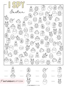 Easter I Spy printable - Cute & Free | SaturdayGift