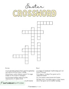 Easter Crossword Puzzle - Cute & Free Printable | SaturdayGift
