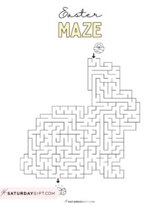 Easter Maze Printable - Cute & Free Templates | SaturdayGift