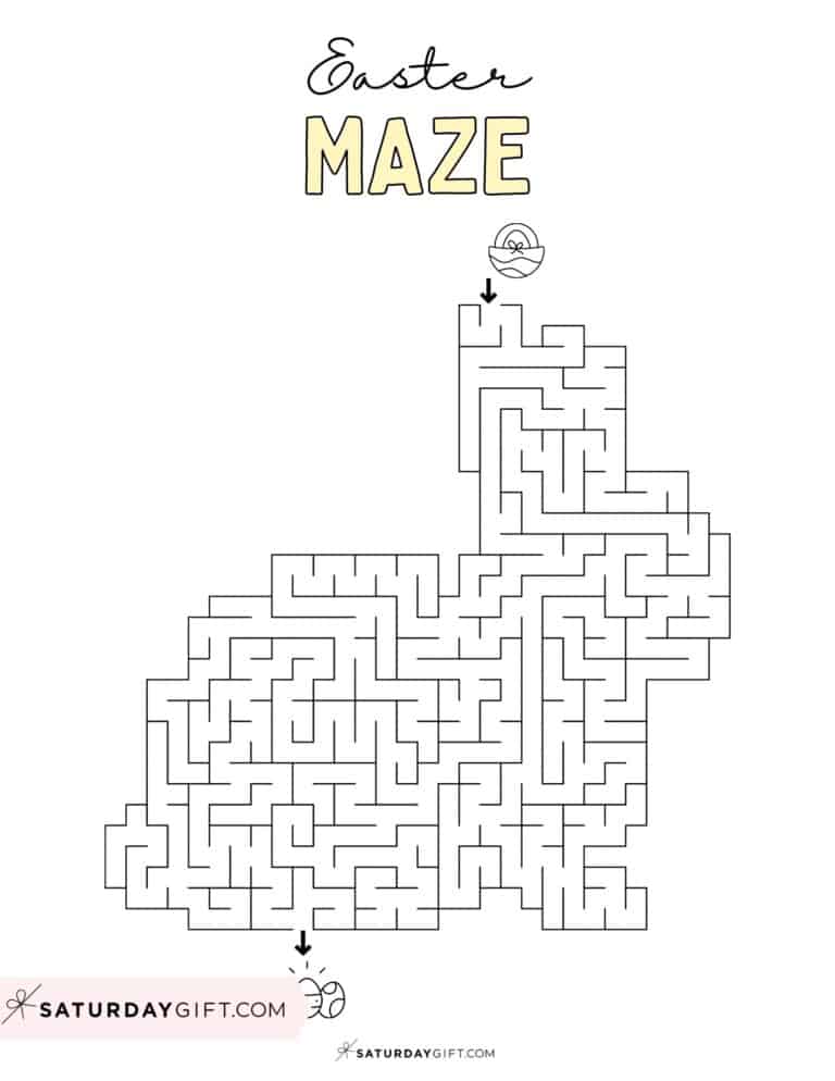 Easter Maze Printable - Cute & Free Templates | SaturdayGift