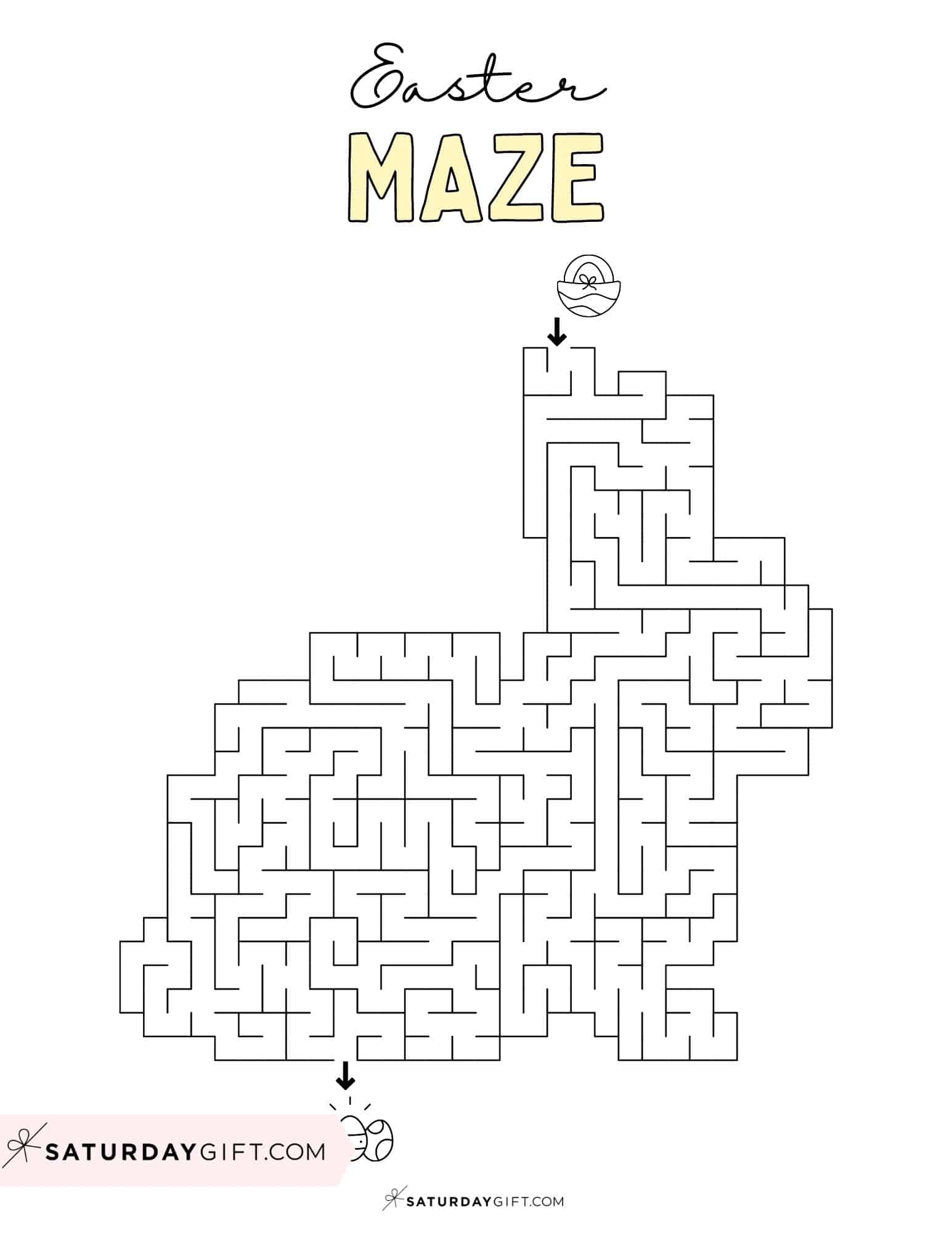 Easter Maze Printable - Cute & Free Templates | SaturdayGift