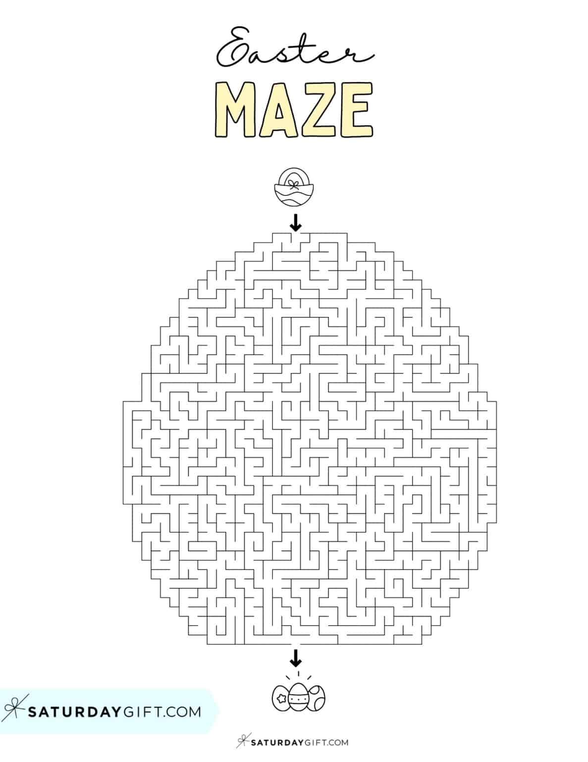 Easter Maze Printable - Cute & Free Templates | SaturdayGift
