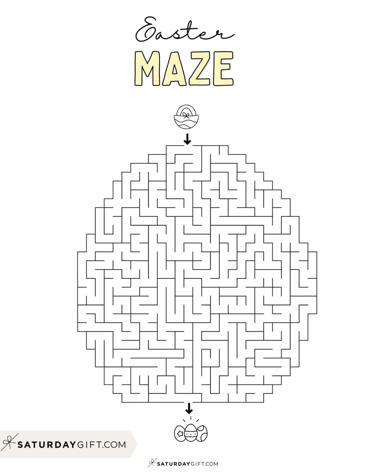 Easter Maze Printable - Cute & Free Templates | SaturdayGift